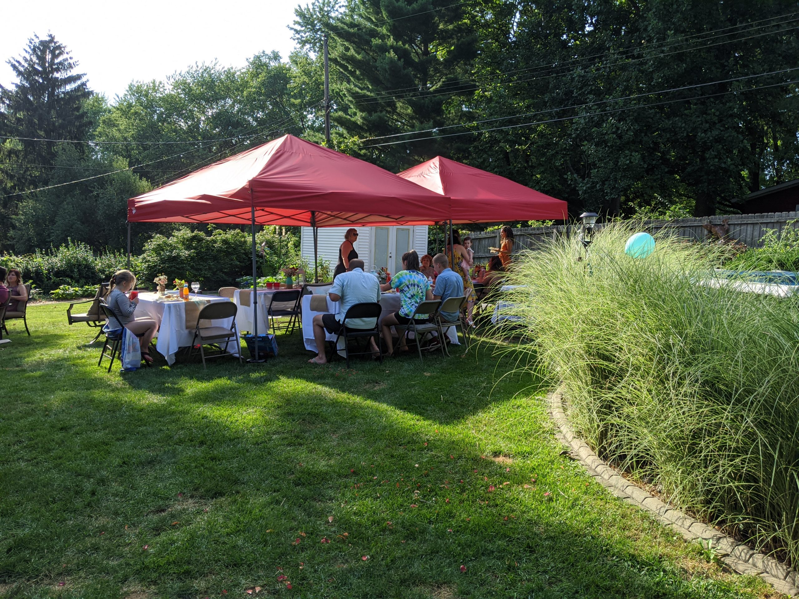 Backyard Pool Party Wedding Celebration Springfield Illinois